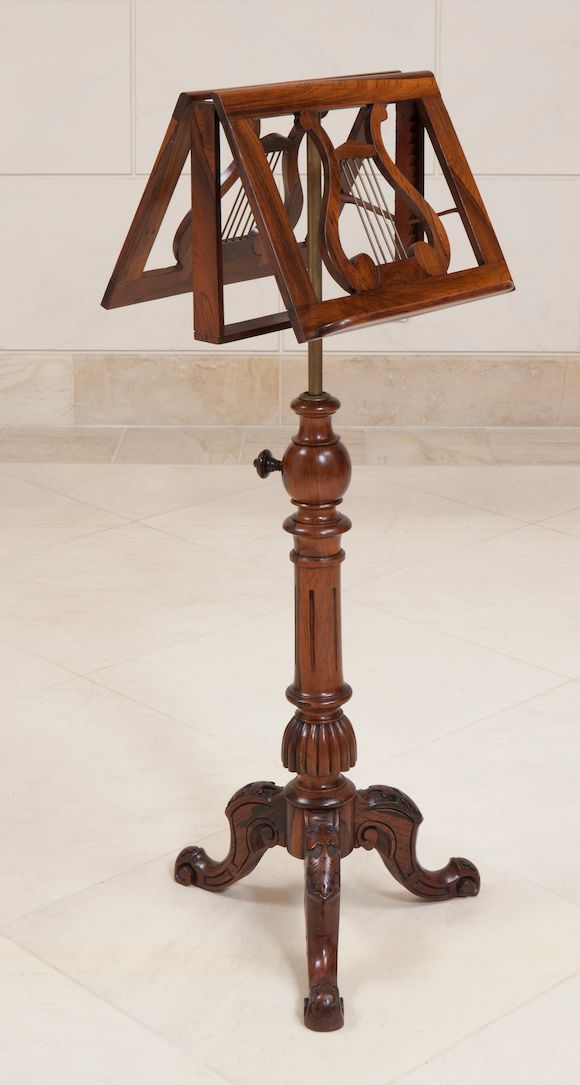 Bonhams : A Victorian rosewood duet telescopic music stand mid 19th century