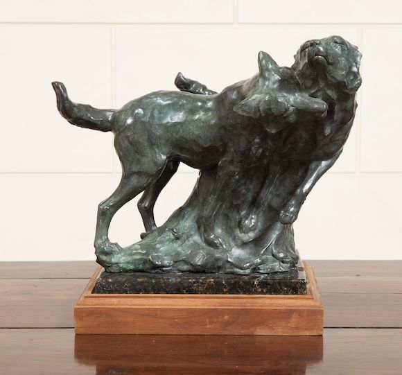 Bonhams : Sherry Salari Sander (American, born 1941) Two wolves 10 x 14 ...