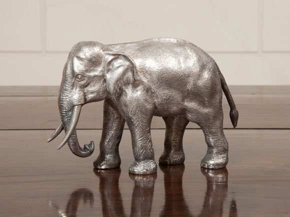 Bonhams : An English sterling silver elephant-form desk ornament ...