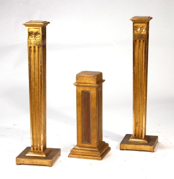 Bonhams : A pair of Neoclassical giltwood columns together with a ...