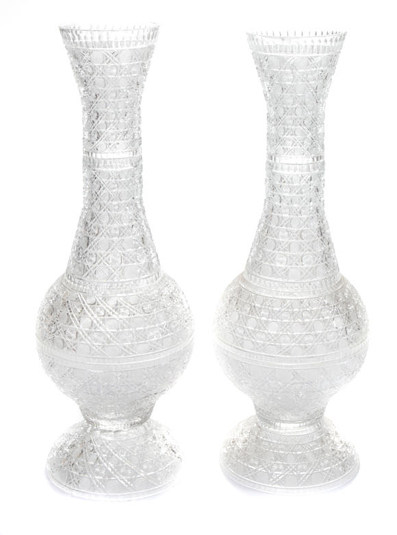 Bonhams A Large Pair Of Neoclassical Style Cut Glass Vases