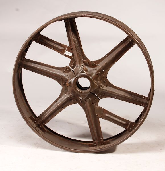 Bonhams : A large forged steel tobacco mill fly wheel 19th century