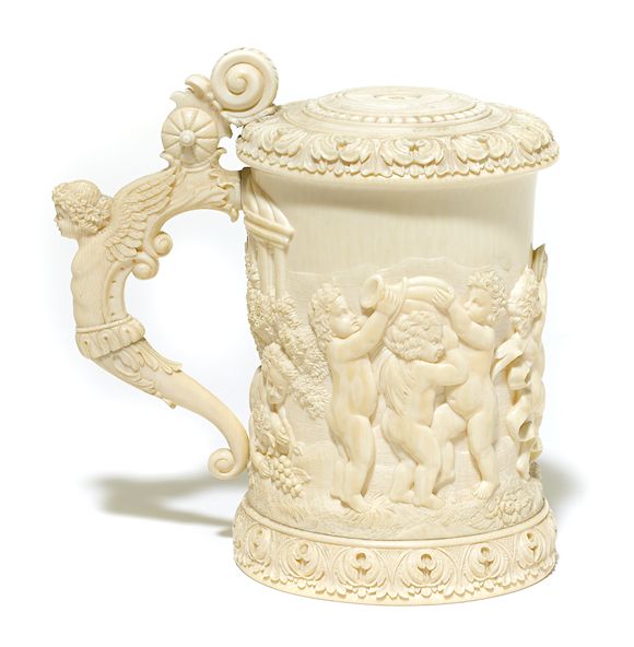 Bonhams : A German carved ivory tankard late 19th century