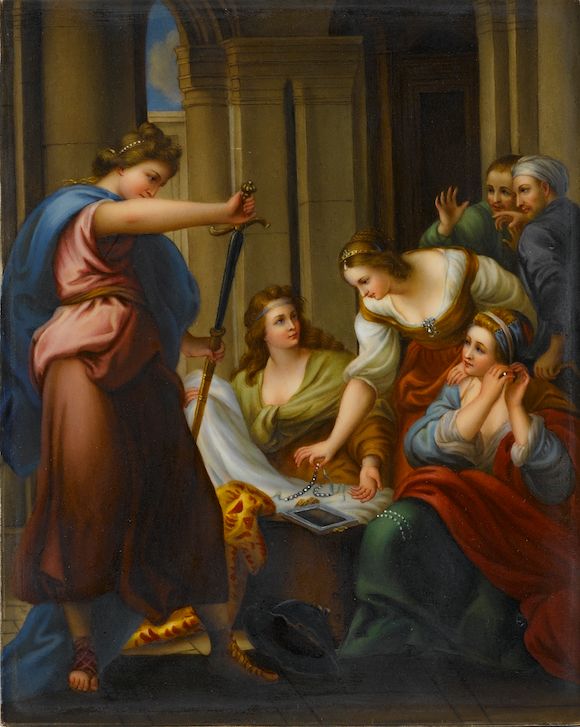 Bonhams : A Berlin (K.P.M.) porcelain plaque Achilles at the Court of ...