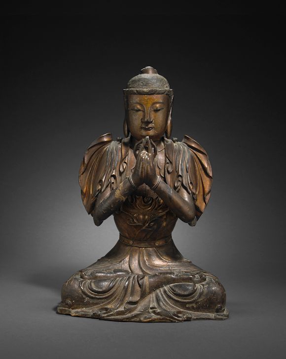 Bonhams : A wood figure of an esoteric deity 18th century