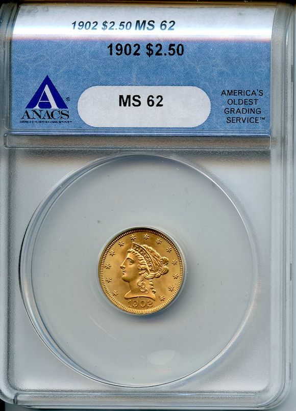 Bonhams : 1902 2.5 MS62 ANACS
