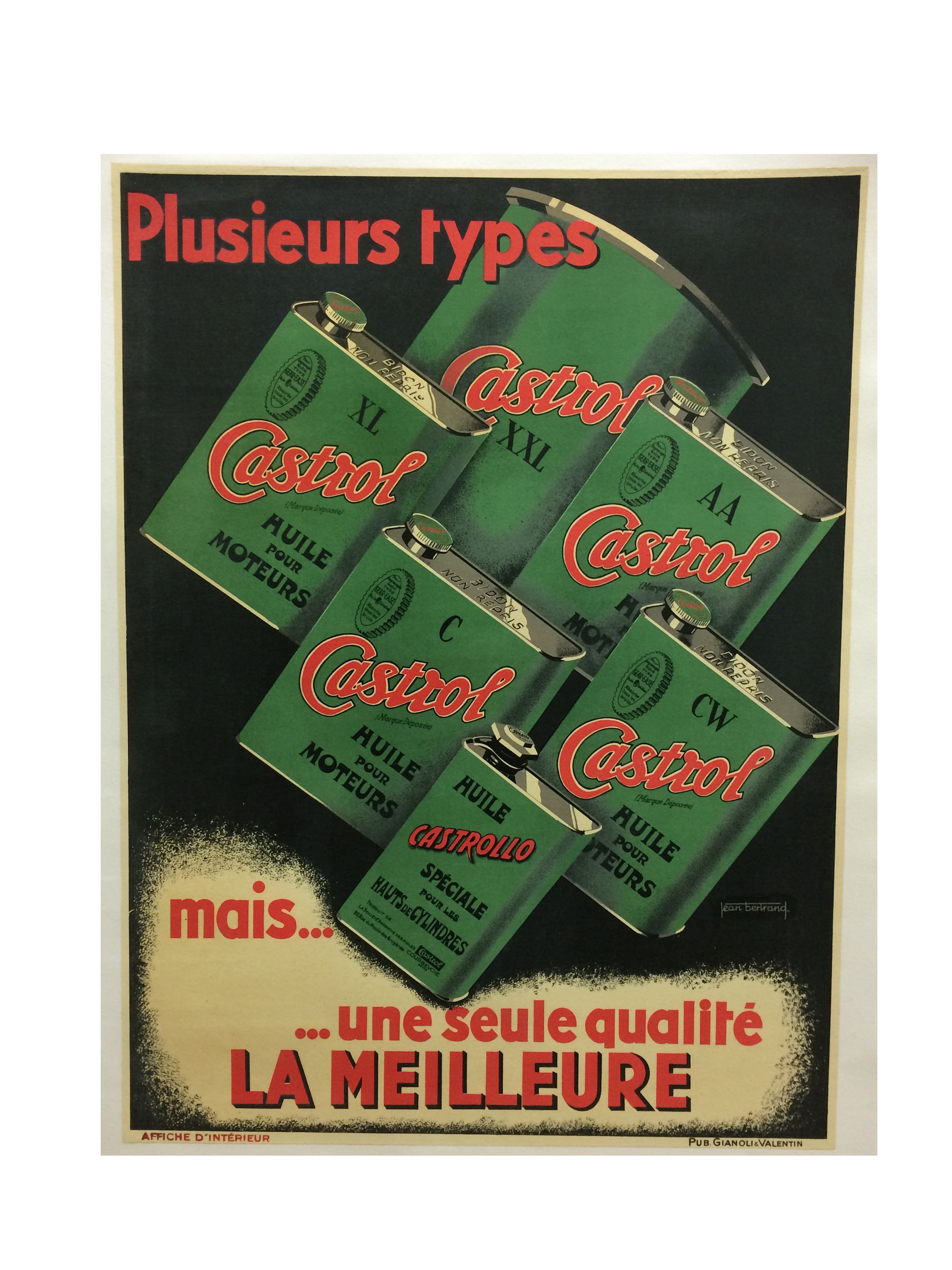 Bonhams Cars : A Castrol Plusieurs types promotional poster, 23.2 x 31 ins.