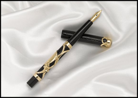 Bonhams : PARKER: Parker No. 33 Gold-Plated Filigree Eyedropper Dome ...