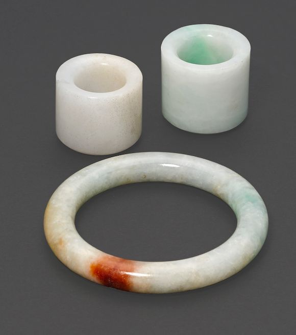 Bonhams : A group of three jadeite carvings