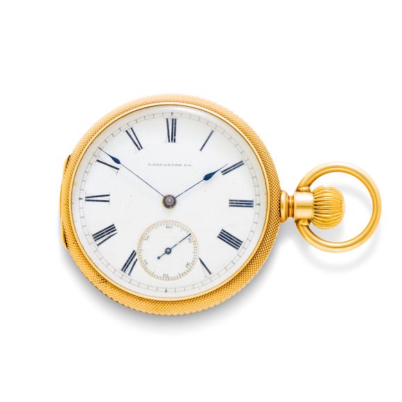Bonhams : Lancaster Watch Co. A rare 14K gold cut hunter cased watchNo ...