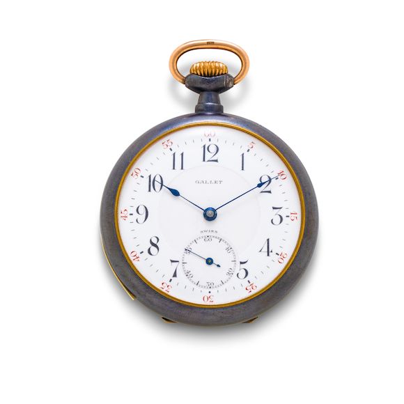 Bonhams : Gallet. A good gun metal open face minute repeating ...