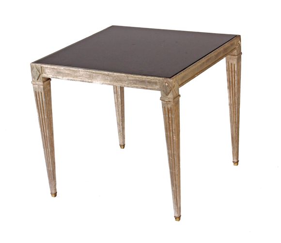 Bonhams : A Neoclassical silver leaf and granite side table
