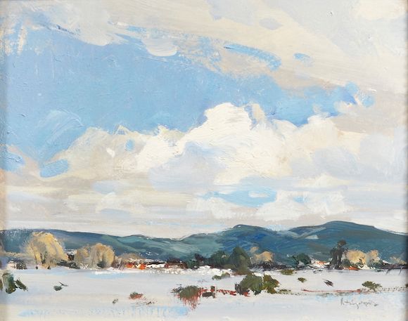 Bonhams : Doug Higgins (American, born 1939) Winter Sky 8 x 10in