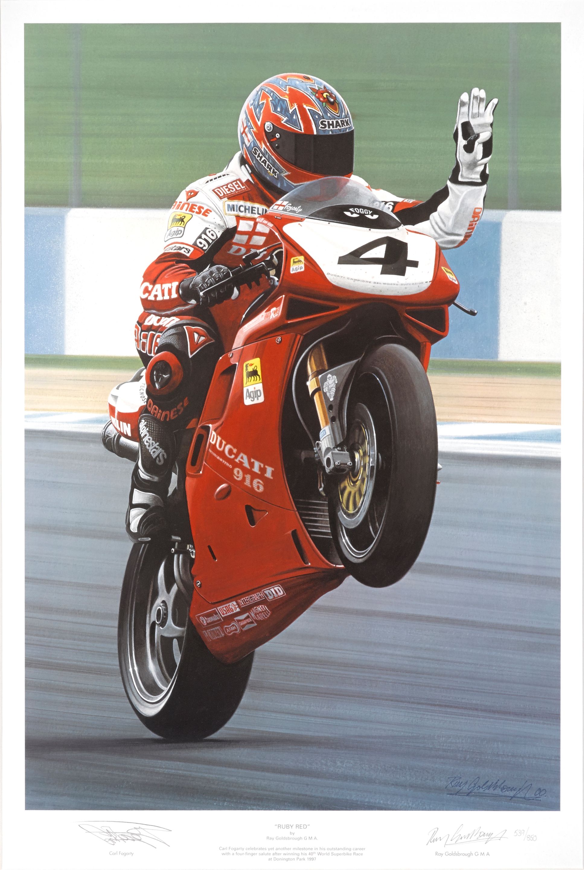 Bonhams Cars : A Limited Edition Ducati poster, "Ruby Red",