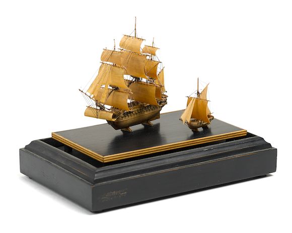 Bonhams : A pair of miniature ship models. Late 19th century 2-3/4 x 2 ...