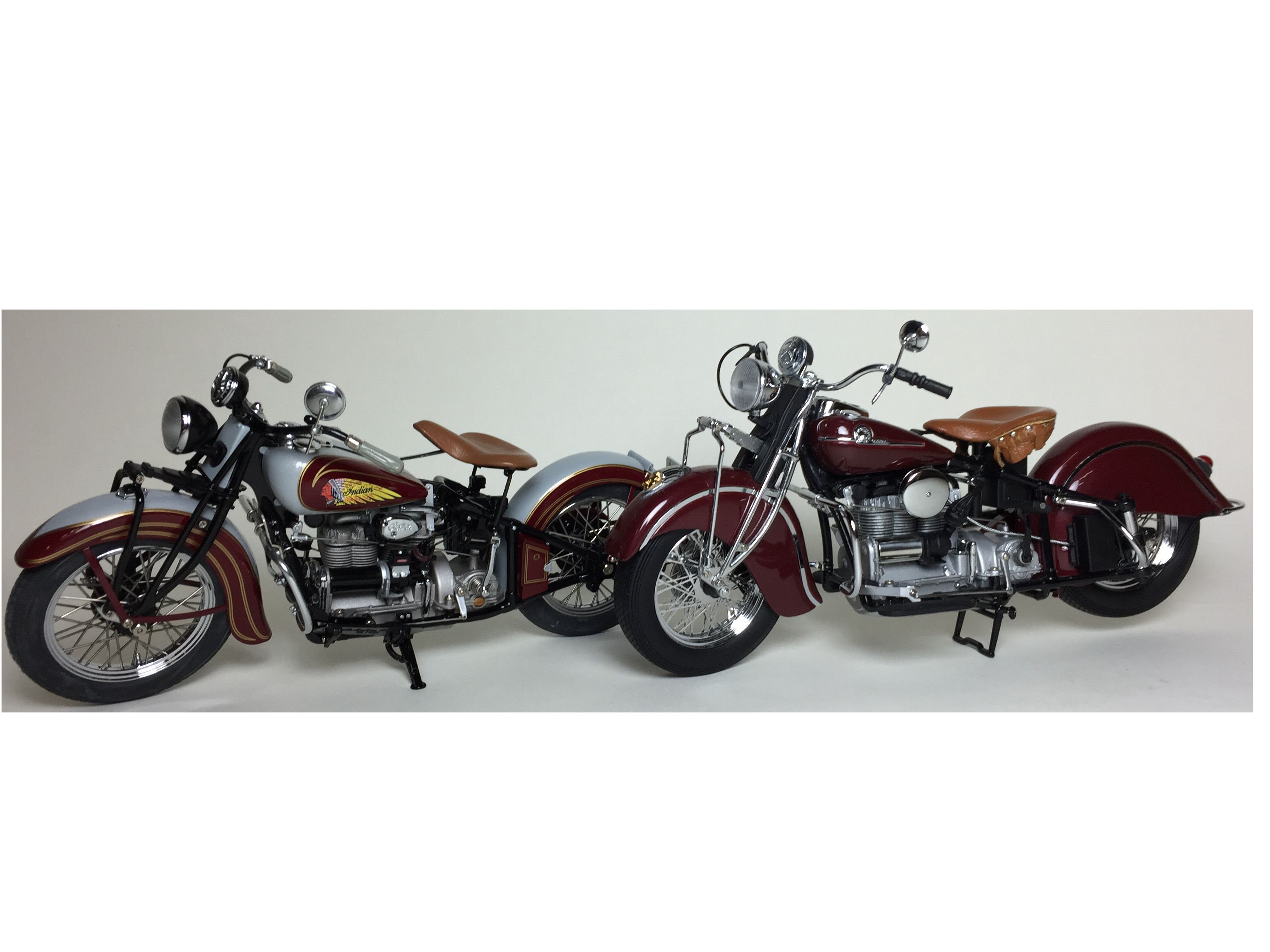 Bonhams Cars : A lot of two 1:10 scale model Indian motorcyles,