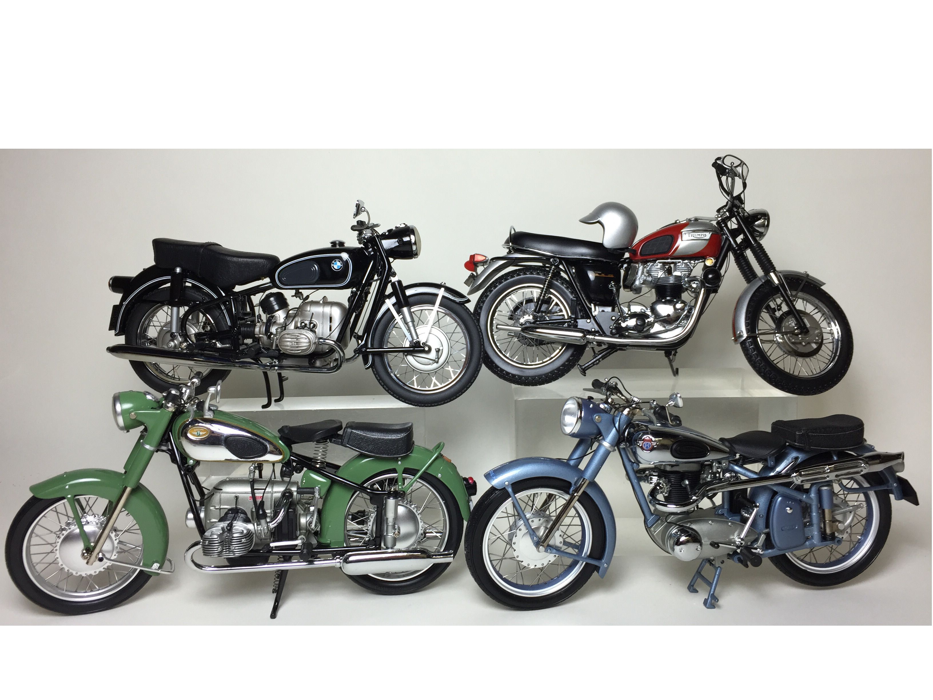 Bonhams Cars : A lot of four 1:10 scale motorcycle models,