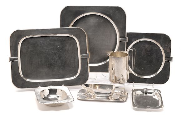 Bonhams : A collection of American hammered silverplate Arts & Crafts ...