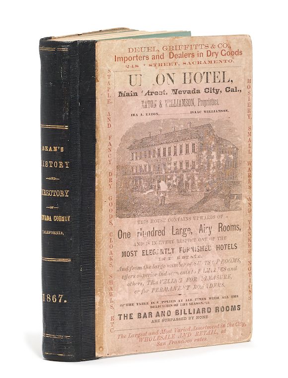 Bonhams : BEAN, EDWIN F. Bean's History and Directory of Nevada County ...