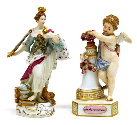 Bonhams : A Meissen porcelain motto figure and an allegorical figure of ...