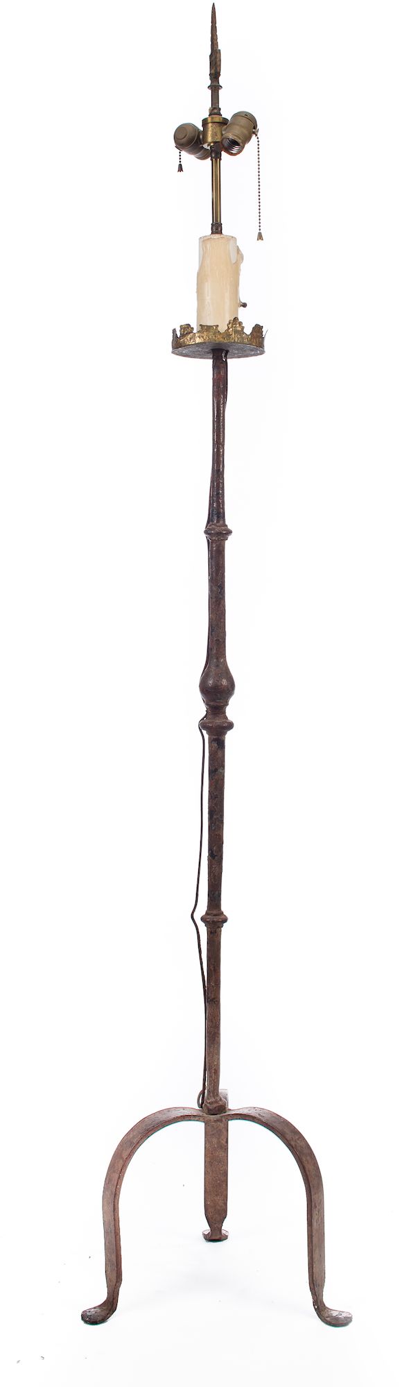 Bonhams : A Baroque wrought iron torchere mounted as a floor lamp late ...