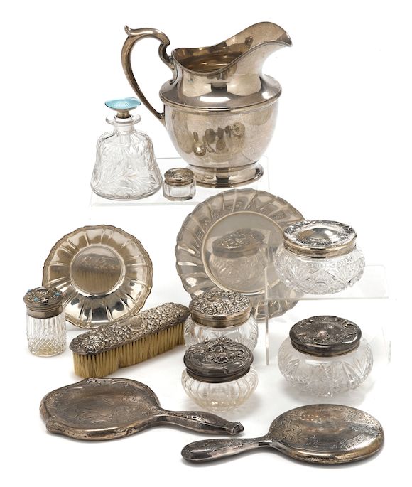 Bonhams : An assembled group of American sterling silver and glass ...