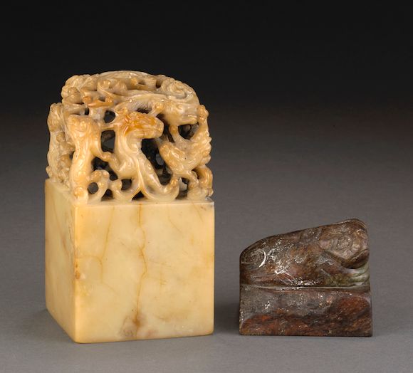 Bonhams : Two carved stone seals
