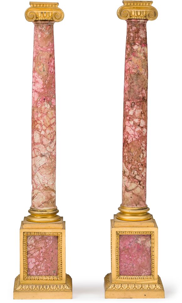 Bonhams : A pair of Russian Neoclassical breccia rosa marble columns ...