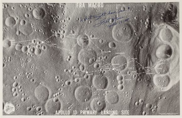 Bonhams : APOLLO 13'S PRIMARY LANDING SITE AND LUNAR SURFACE PLANS WITH ...