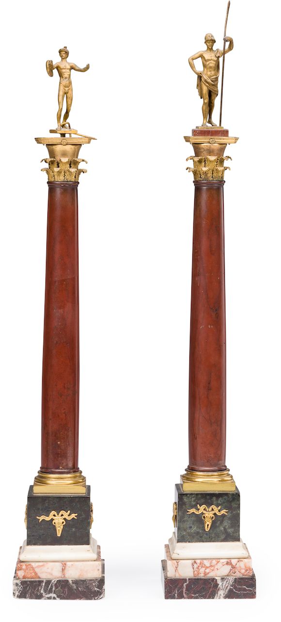 Bonhams : A pair of Italian Neoclassical gilt bronze mounted rosso ...