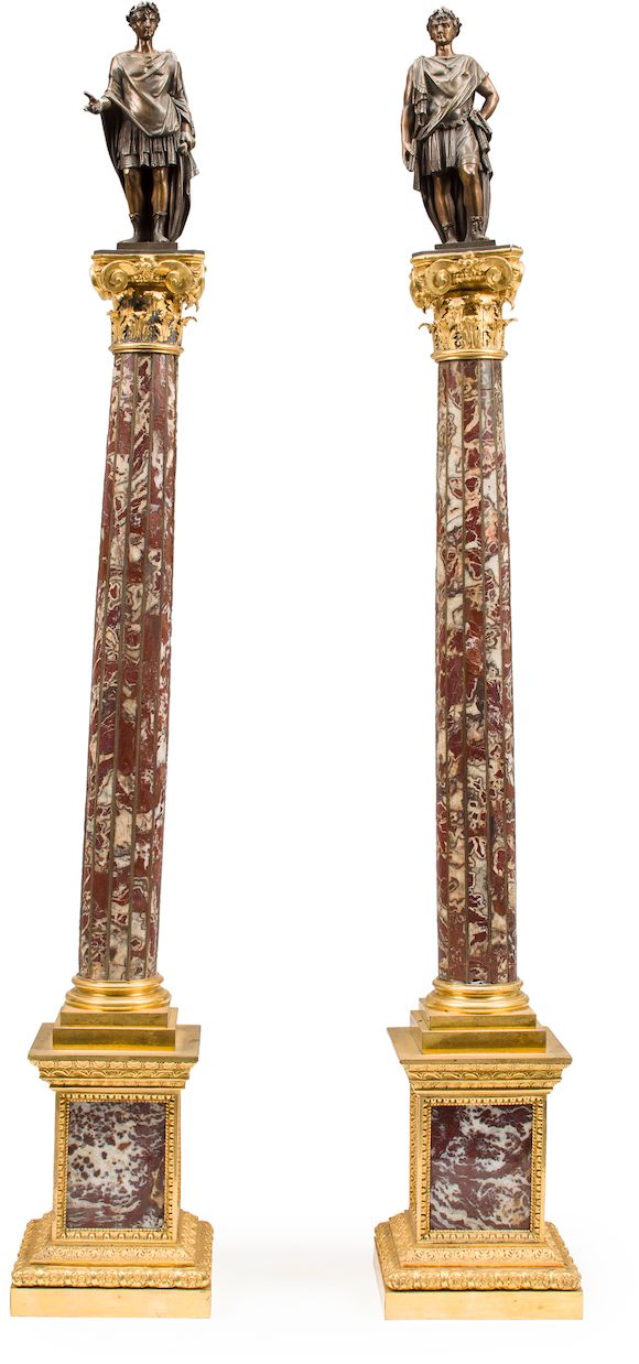 Bonhams : A pair of Continental Neoclassical style gilt bronze mounted ...