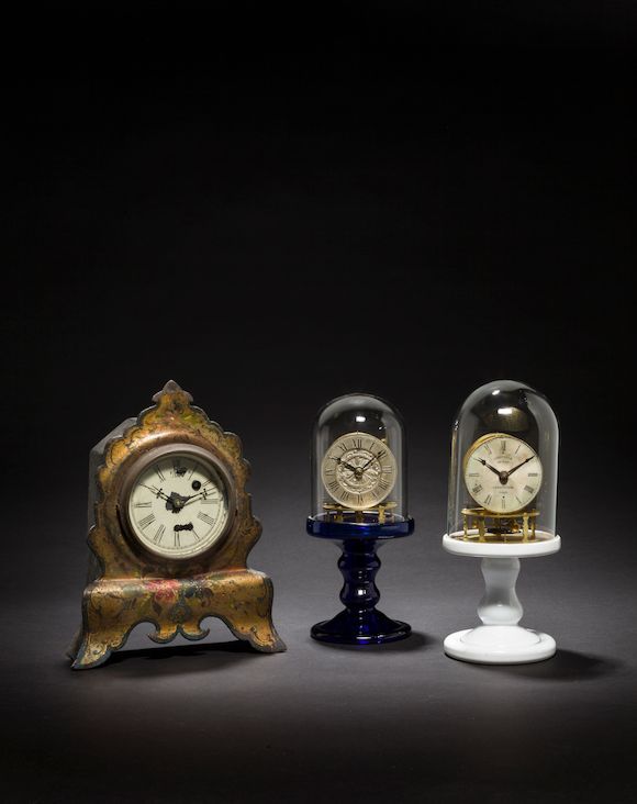 Bonhams : A Silas B. Terry patent iron front torsion pendulum clock ...