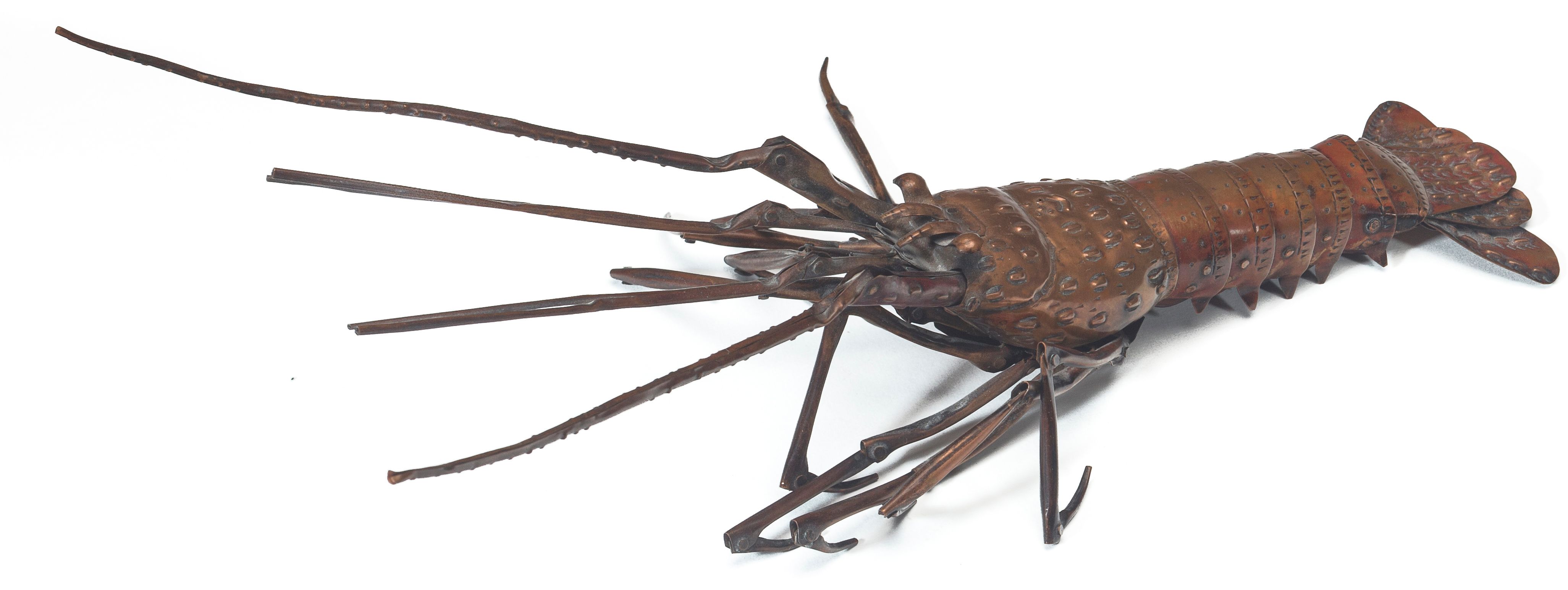 Bonhams : Two copper articulated models of crayfish By Hiroyoshi, Meiji ...