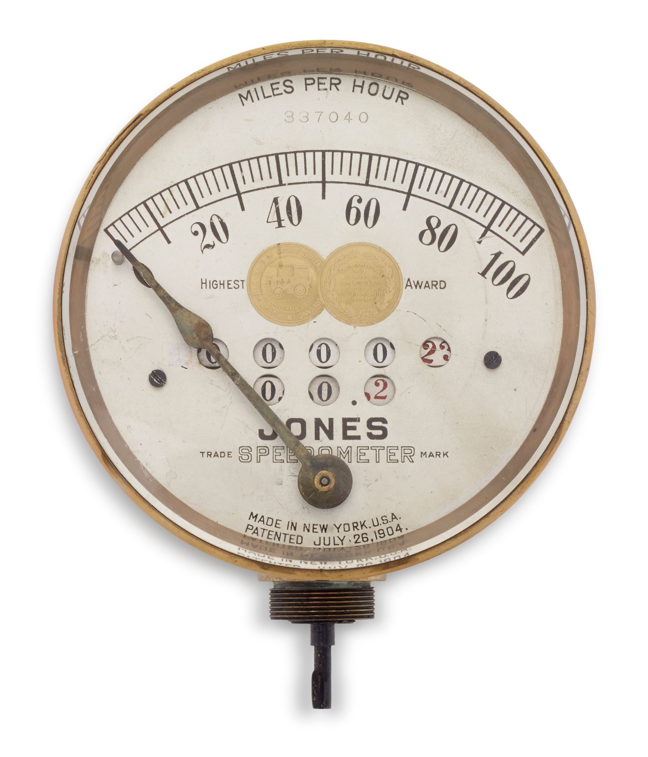 Bonhams Cars : A Jones 100mph speedometer,