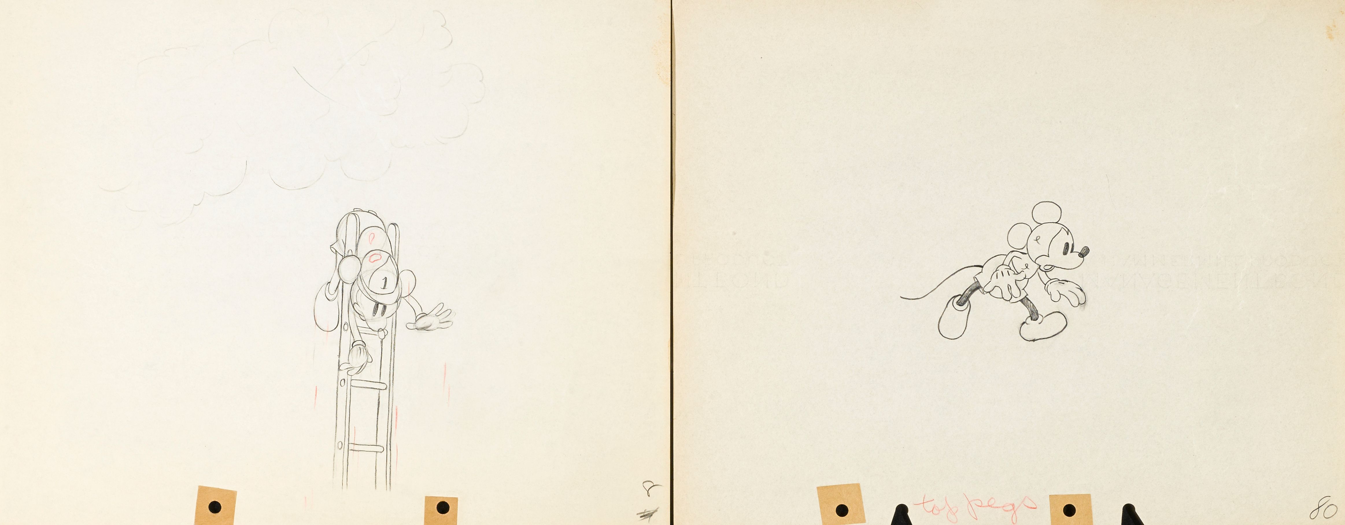 Bonhams : Three early Walt Disney Studios animation drawings of Mickey ...