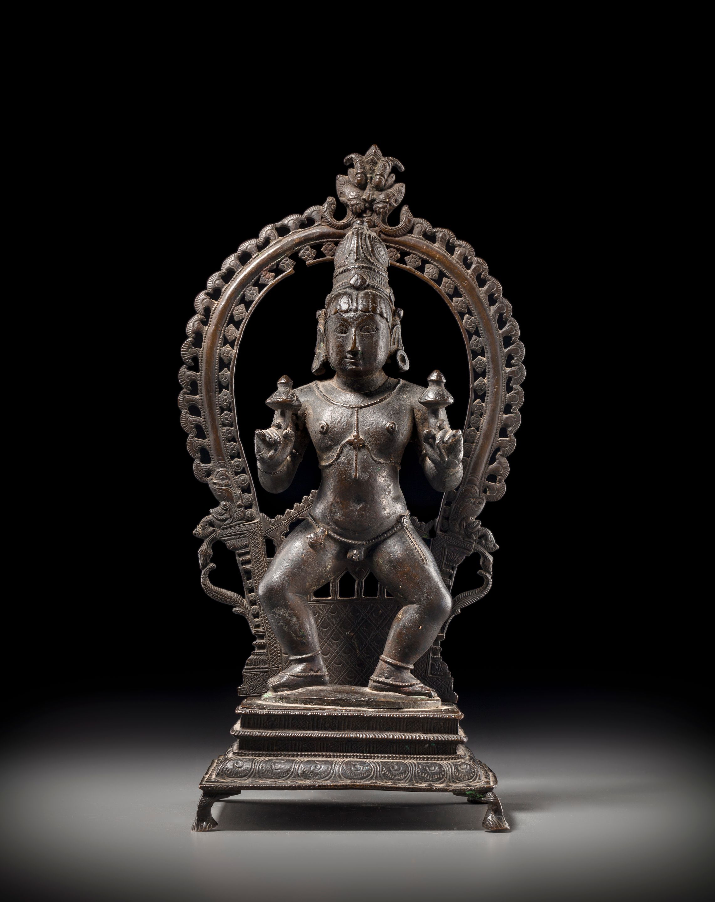 Bonhams : A copper alloy figure of Skanda South India, Nayak period ...