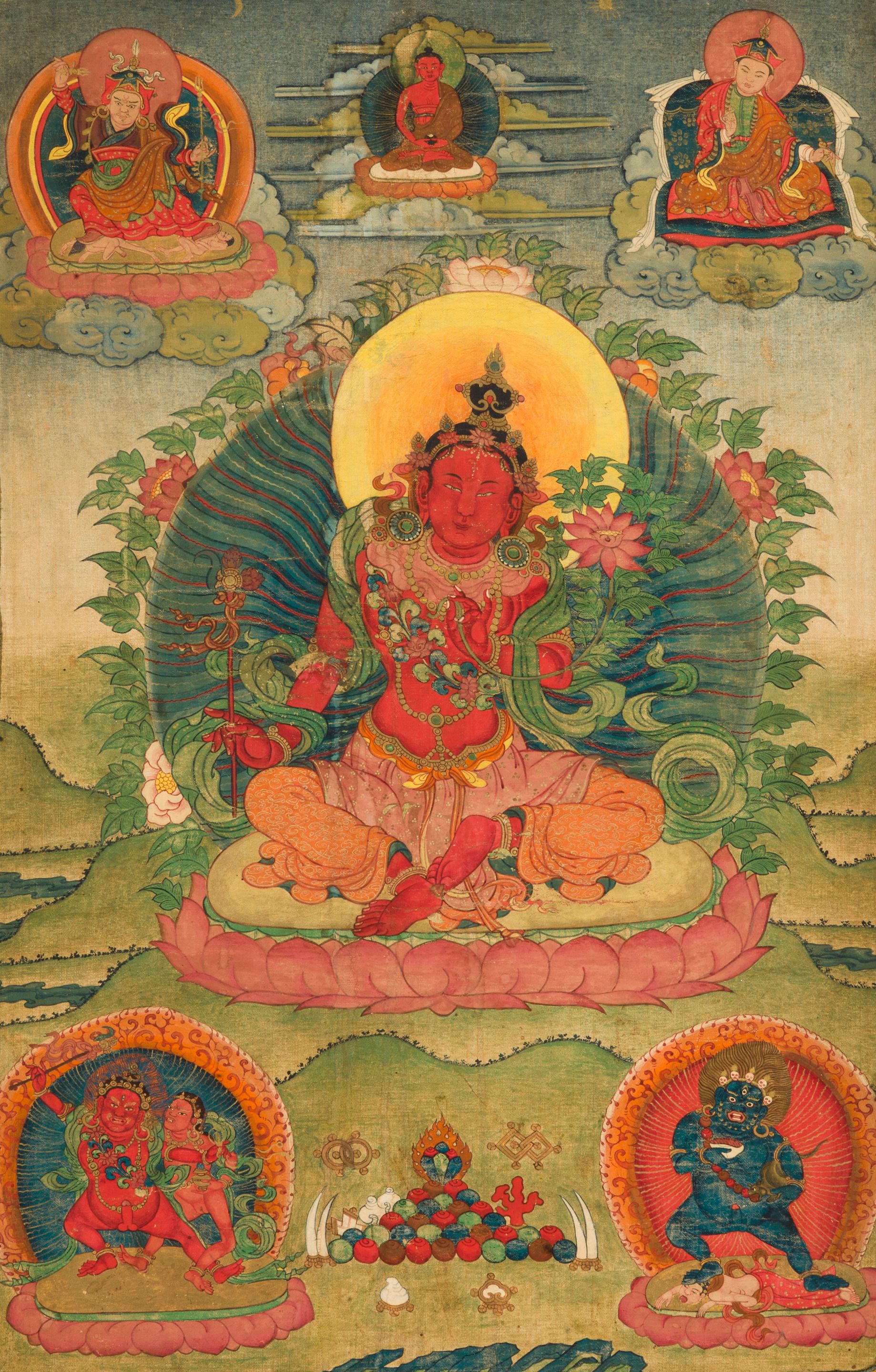 Bonhams : A thangka of Red Vasudhara, Eastern Tibet, Palpung, 19th century