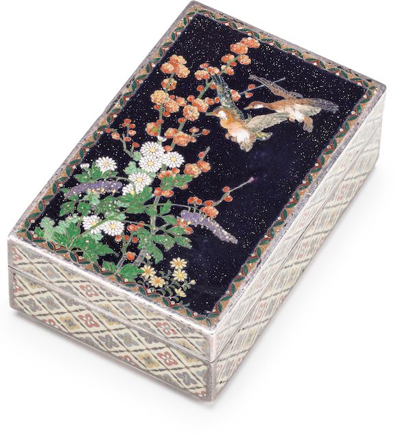 Bonhams : A silver and cloisonne enamel box and cover By Namikawa ...