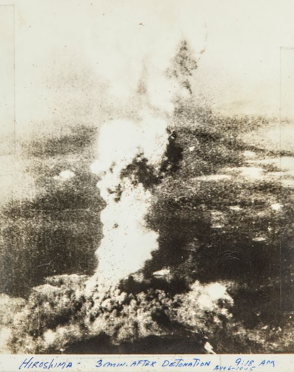 Bonhams : The Mushroom Cloud over Hiroshima, 6 August 1945 8 x 10 in ...