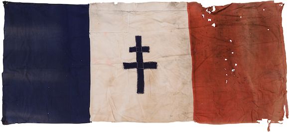 Bonhams : French Resistance Flag and Free French Naval Forces Poster ...