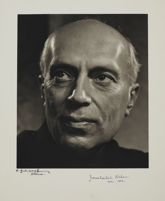 Bonhams : NEHRU, JAWAHARLAL. 1889-1964. Portrait photograph signed ...