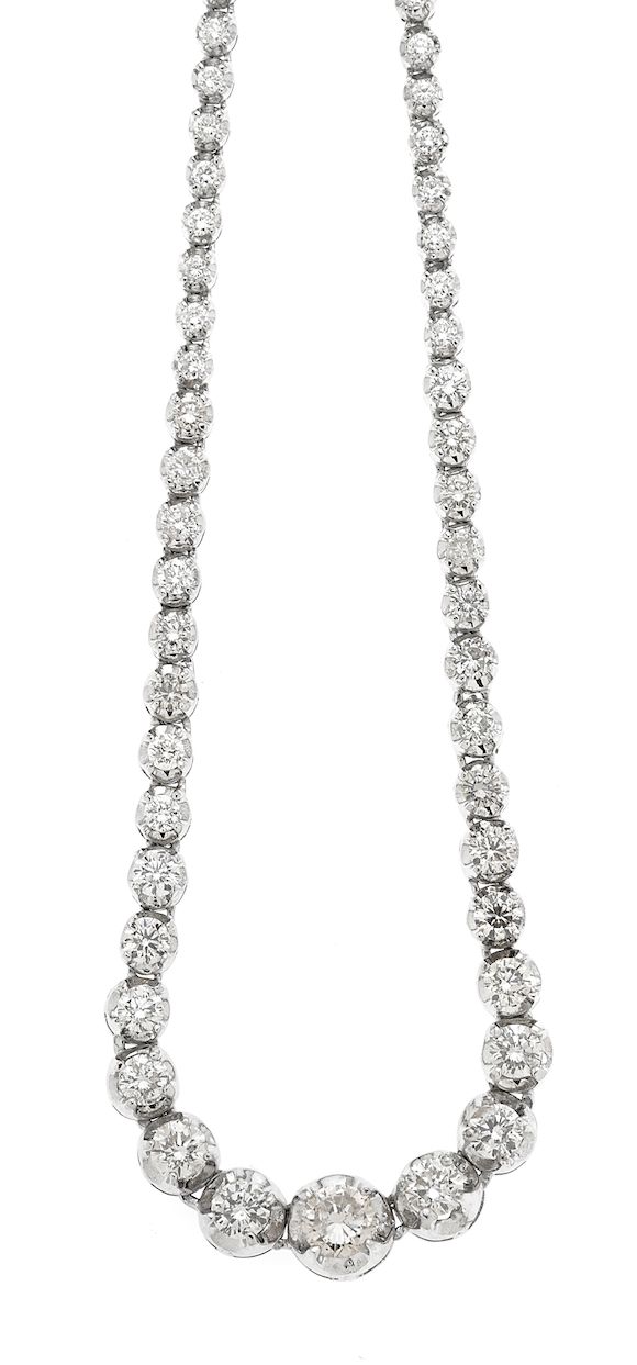 Bonhams : A diamond riviere necklace