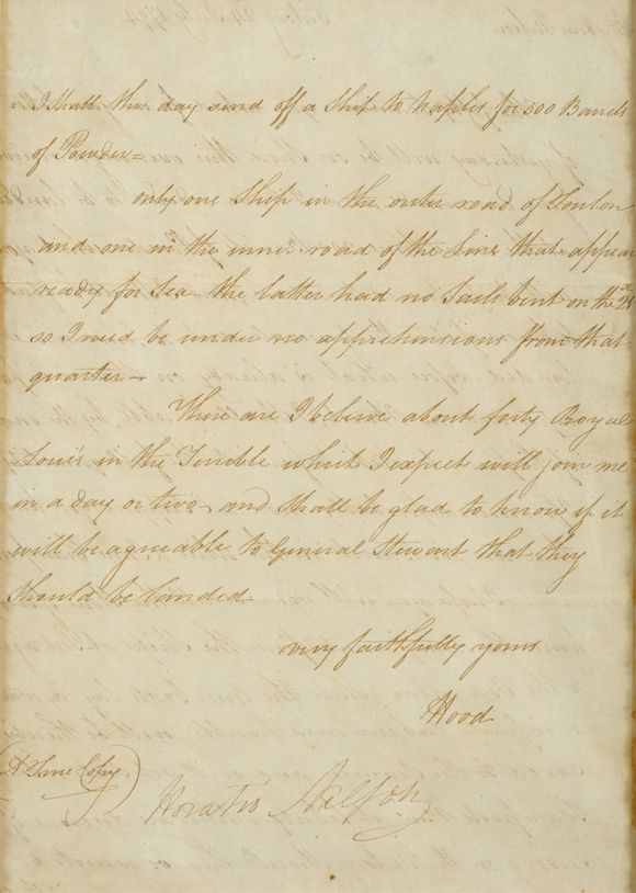 Bonhams : NELSON, HORATIO. 1758-1805. Signature ("Horatio Nelson") made ...