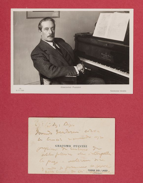 Bonhams : PUCCINI, GIACOMO. 1858-1924. Autograph Note Signed ("G ...
