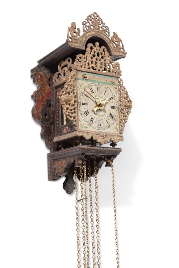 Bonhams : A Dutch Baroque style painted and parcel gilt wooden ...