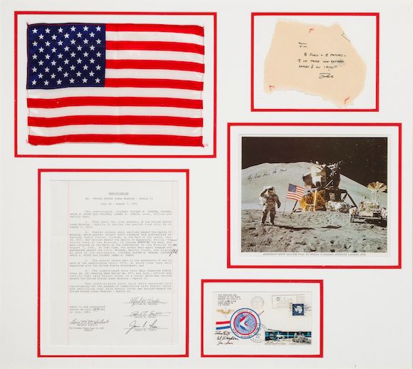 Bonhams : UNAUTHORIZED POSTAL ENVELOPE AND LARGE US FLAG CARRIED TO THE ...