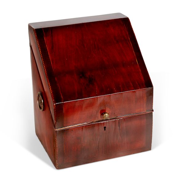 Bonhams : A George III inlaid mahogany letter box late 18th/early 19th ...