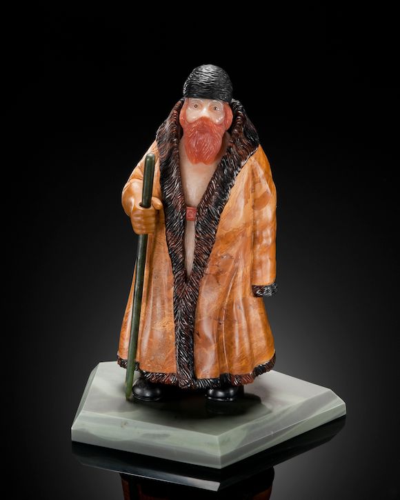 Bonhams : Multi-gemstone Carving of a Russian Nobleman