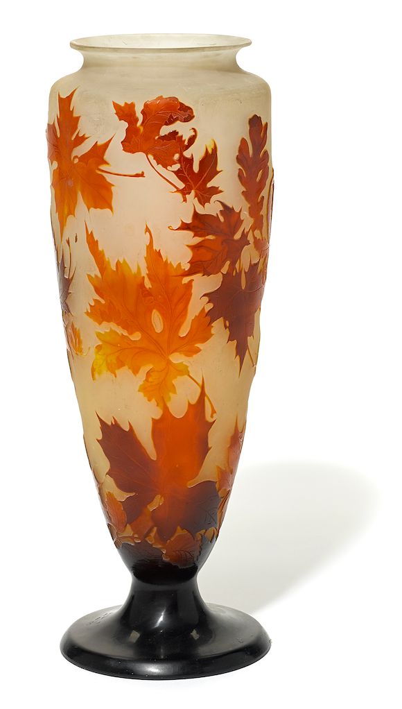 Bonhams : A Gallé cameo glass Maple Leaf vase circa 1900
