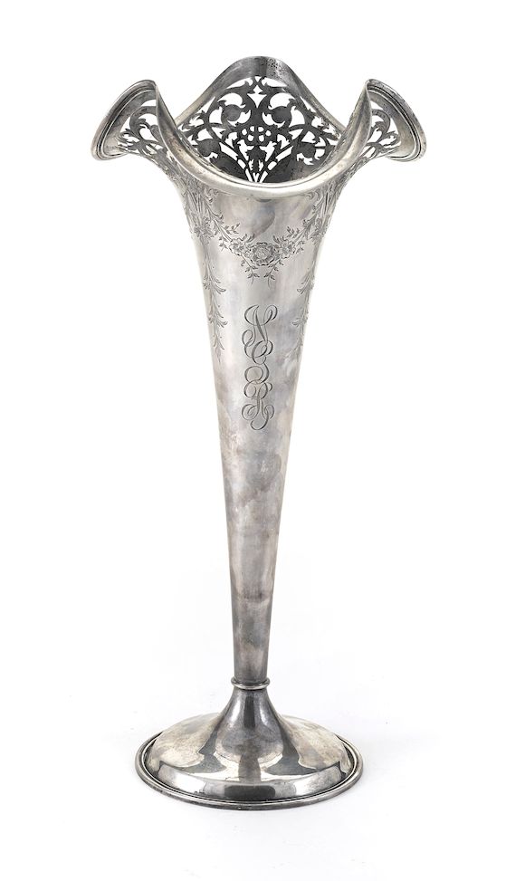 Bonhams : An American sterling silver retiuclated trumpet vase by ...